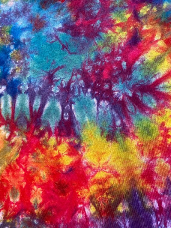 Neon Rainbow Scrunch Tie Dye T-shirt Long Sleeve Crewneck | Etsy