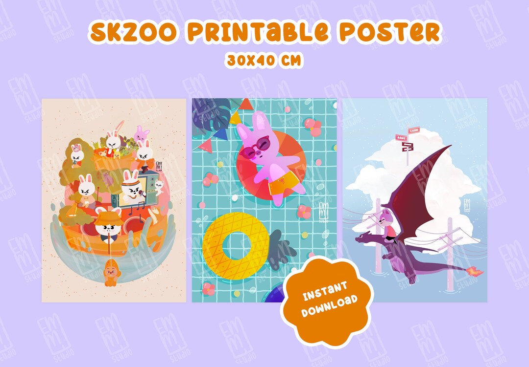Skzoo Printable Digital Prints // Stray Kids - Etsy
