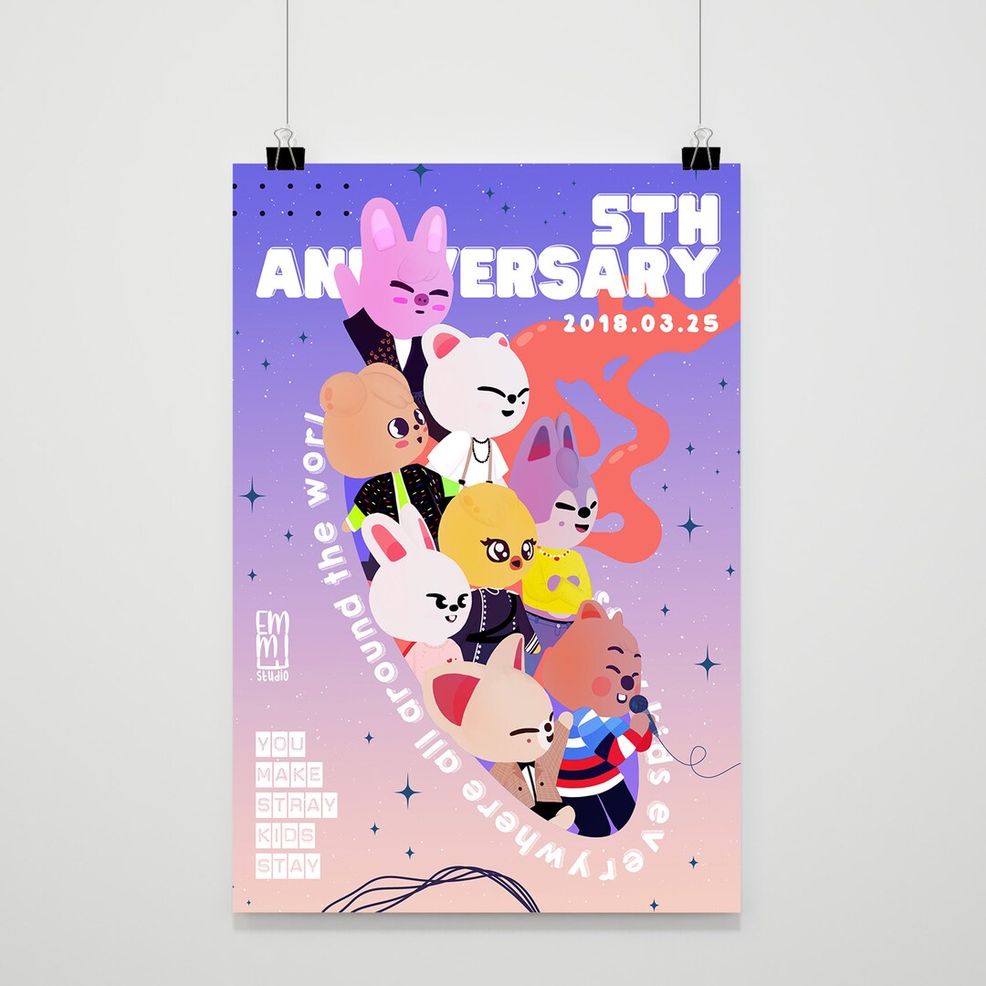 5th Anniversary Poster // Skzoo Fan Art 30x40 Cm - Etsy