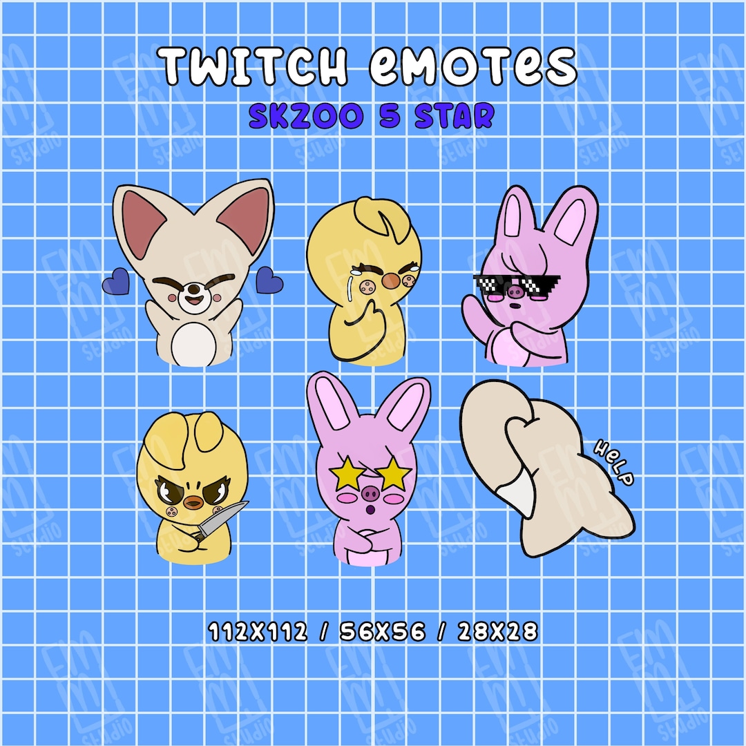 Skzoo 5star Emotes - Twitch, Discord, Youtube // Stray Kids - Etsy