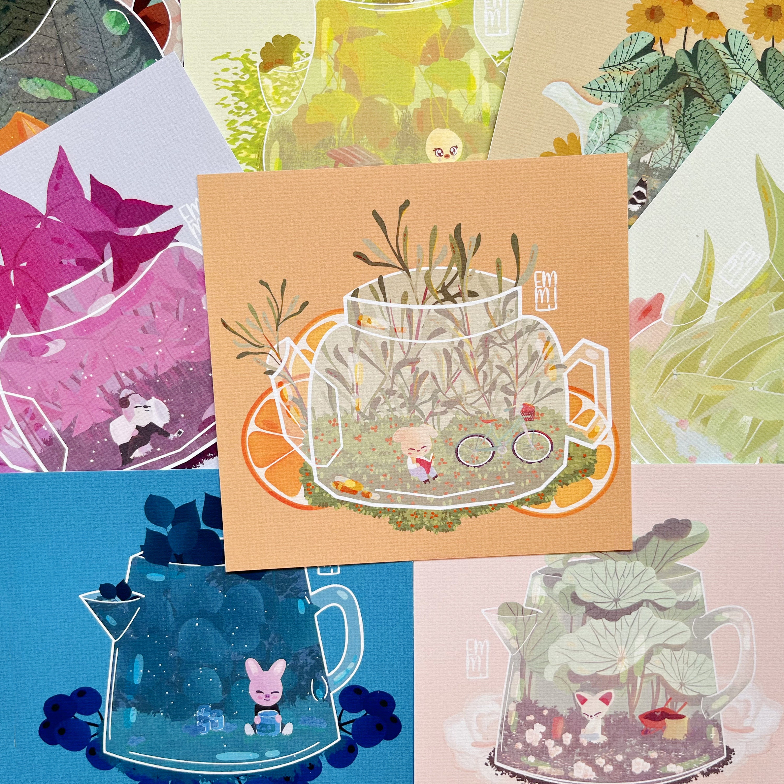Skzoo Tea Time prints set // Skzoo Fan Art 100x100 mm - Etsy.de