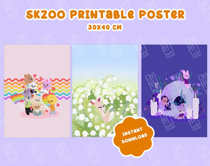 Skzoo in Wonderland Poster // Skzoo Fan Art 30x40 Cm - Etsy