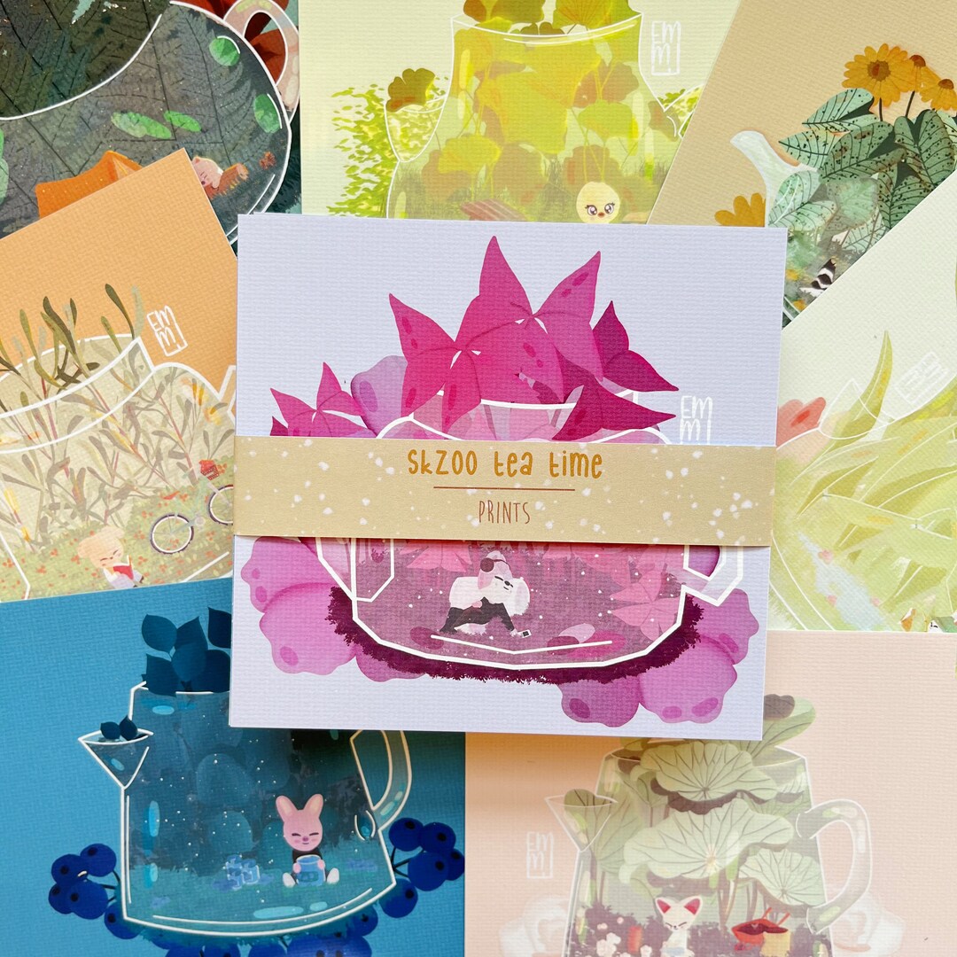 Skzoo Tea Time Prints Set // Skzoo Fan Art 100x100 Mm - Etsy