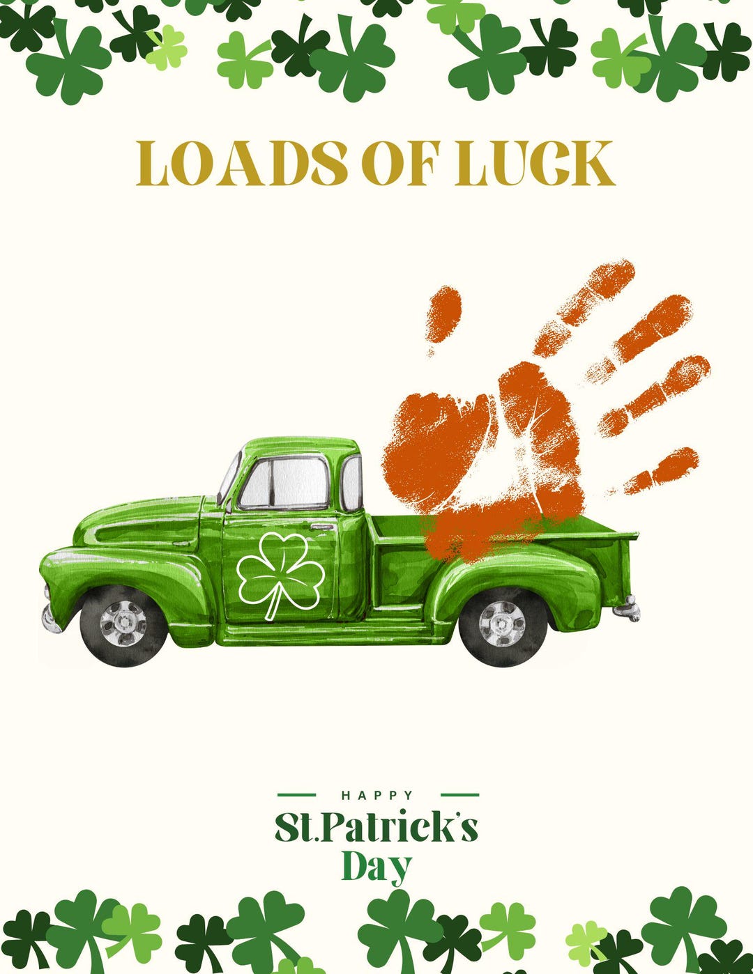 St. Patricks Day DIY Handprint/footprint Art Craft Template, Kids St ...