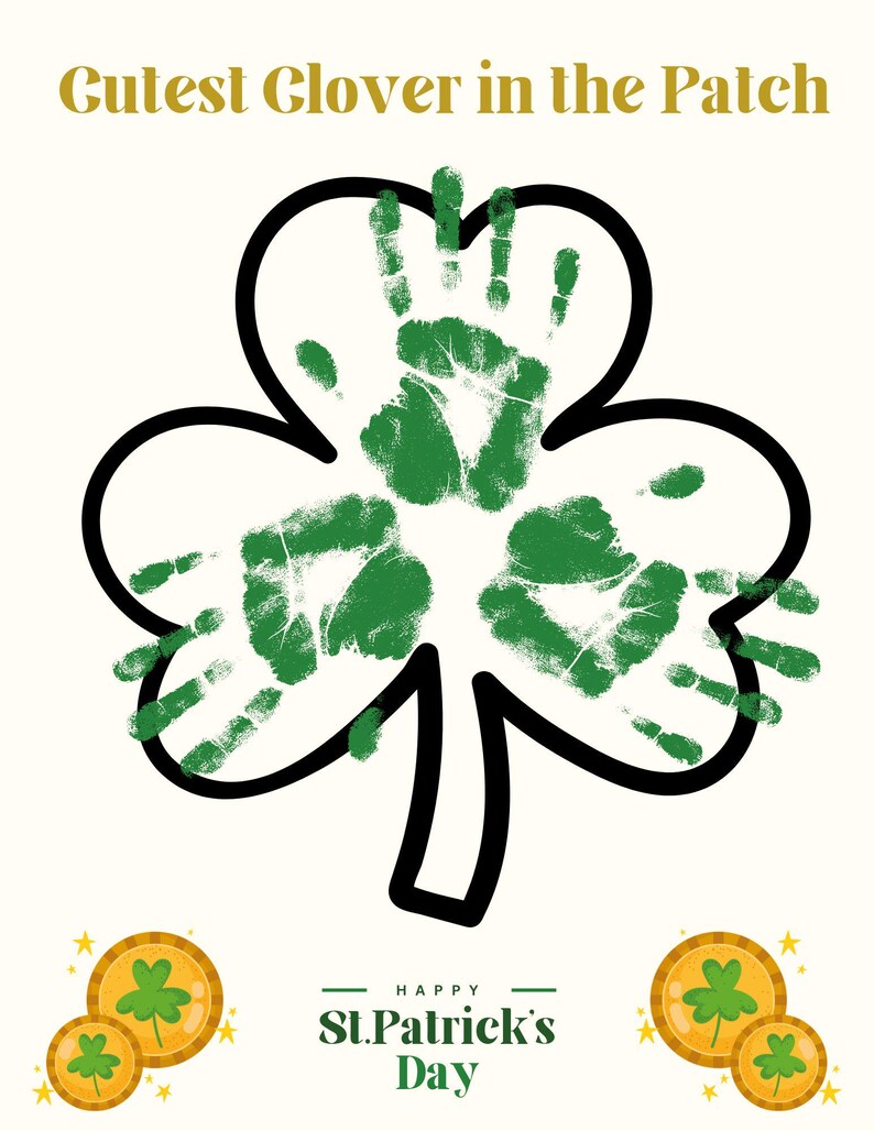 St. Patricks Day DIY Handprint/footprint Art Craft Template, Kids St ...