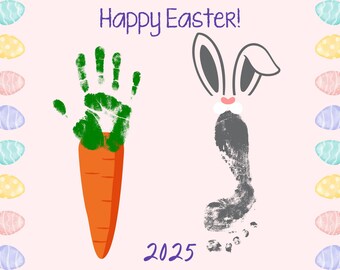 Easter DIY Handprint/footprint Art Craft Template, Kids Easter DIY ...
