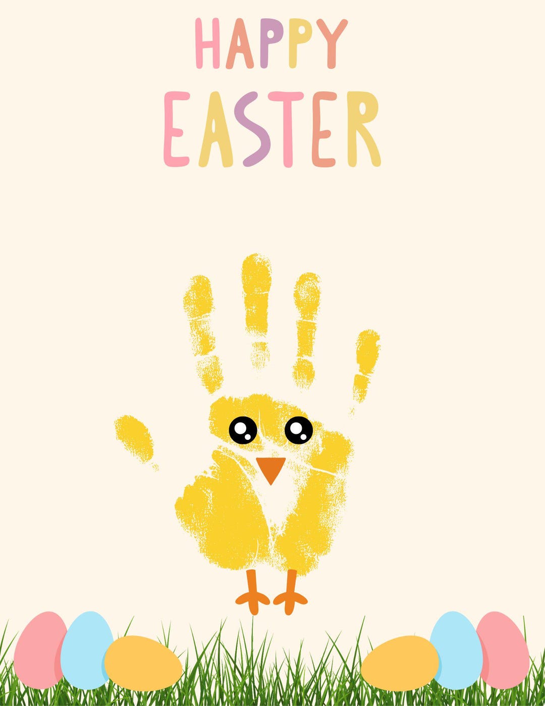 Easter DIY Handprint/footprint Art Craft Template, Kids Easter DIY ...
