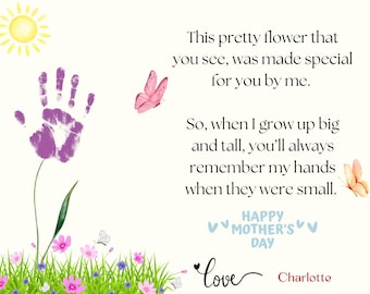 Mother’s Day DIY Handprint/footprint Art Craft Template, Kids Mother’s ...