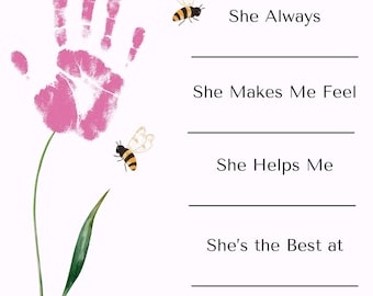 Mother’s Day DIY Handprint/footprint Art Craft Template, Kids Mother’s ...