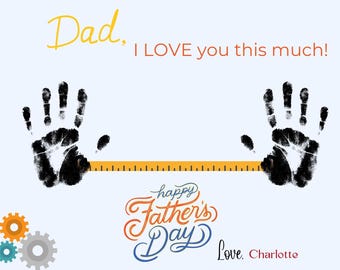 Father’s Day DIY Handprint/footprint Art Craft Template, Kids Father’s ...