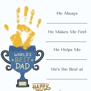 Father’s Day DIY Handprint/footprint Art Craft Template, Kids Father’s ...