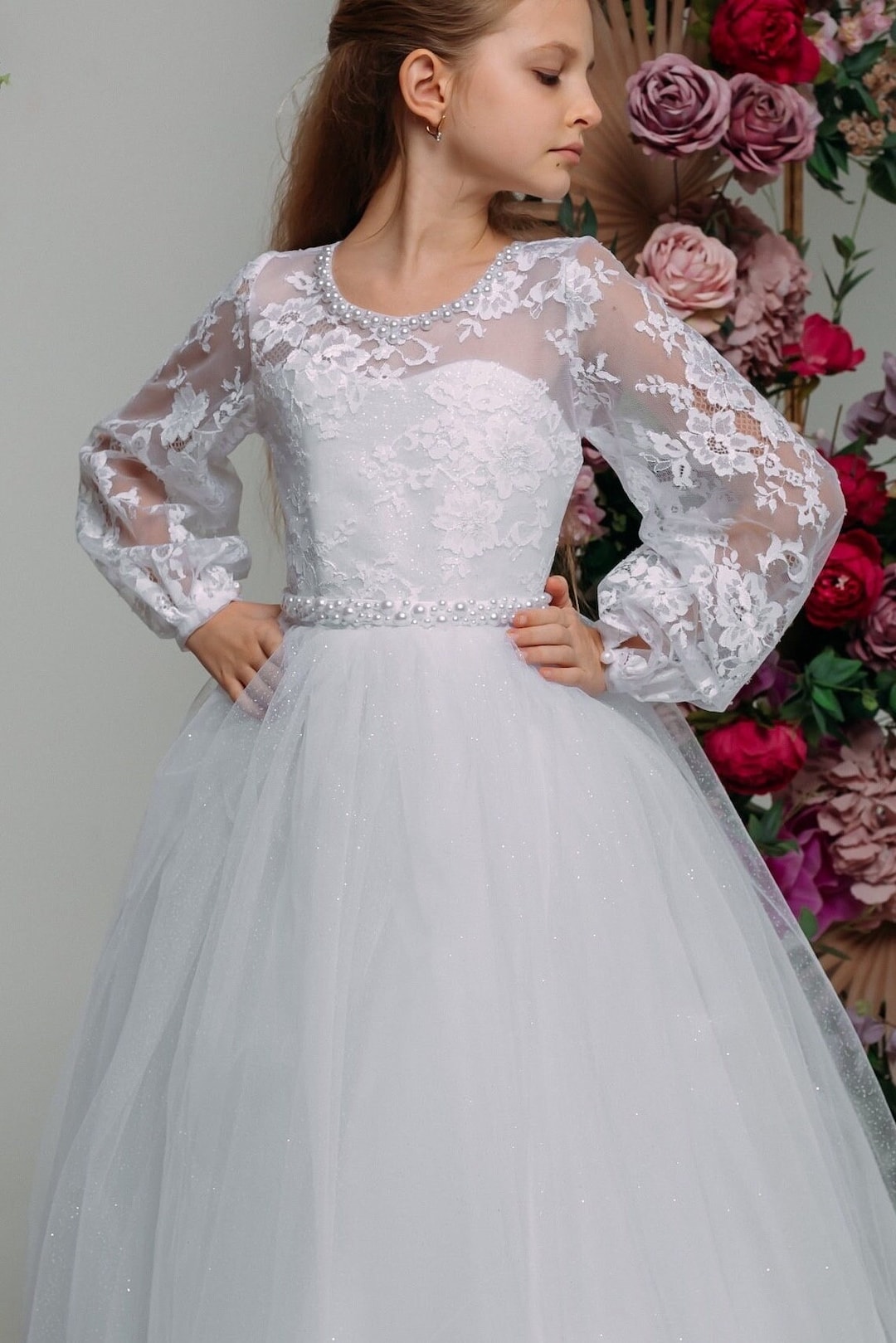 White First Communion Dress 1st Communion Dress Flower Girl Dresses ...
