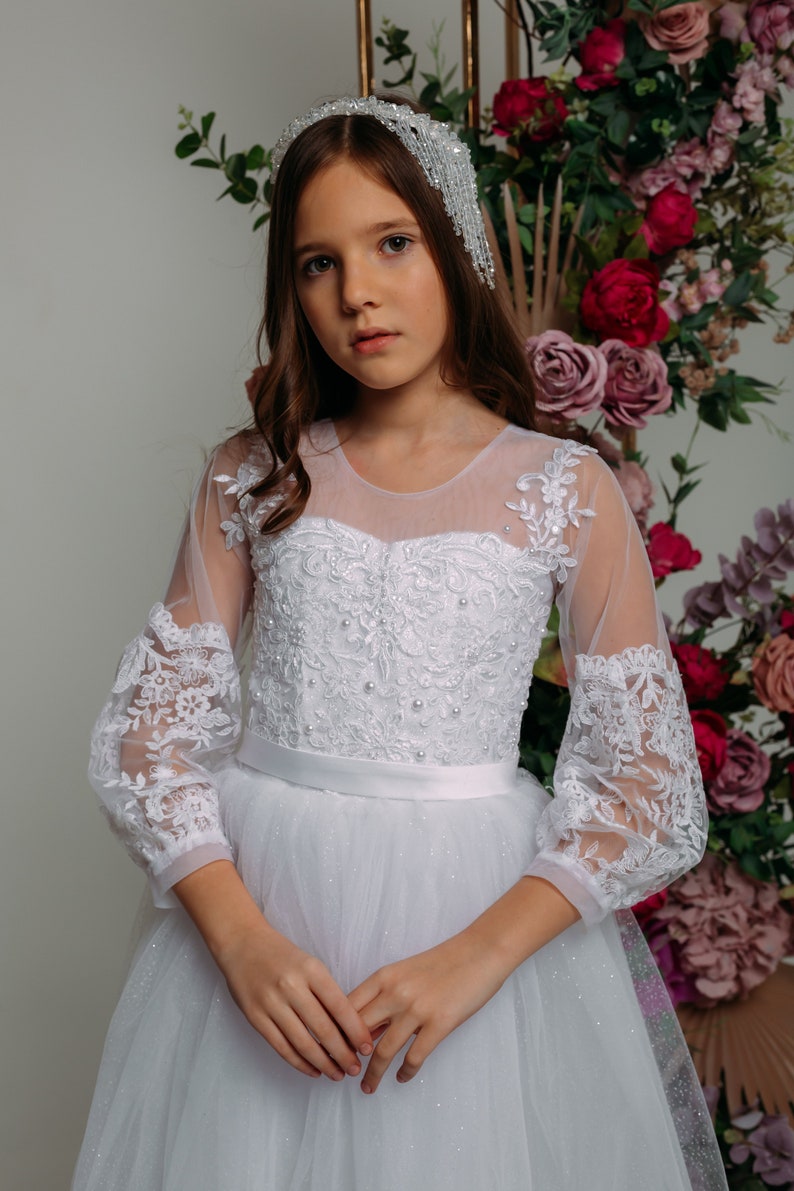Dress for First Communion Holy Communion Dress white Tulle - Etsy