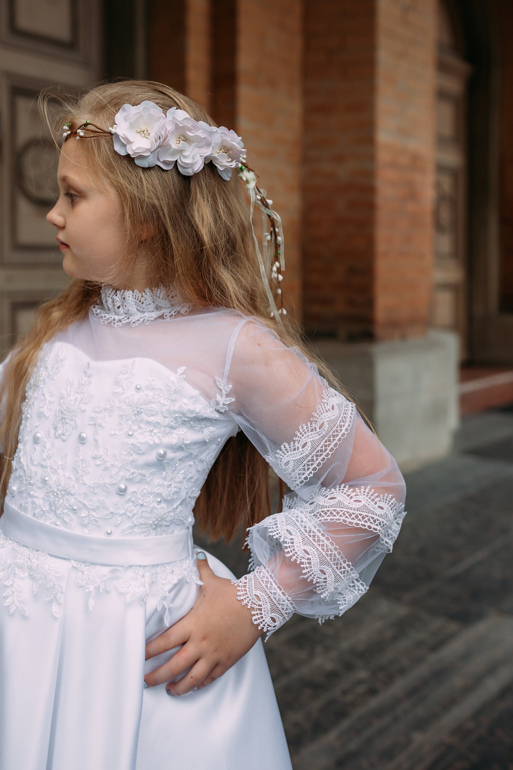 First Communion Dress Holy Communion Dress White Tulle - Etsy
