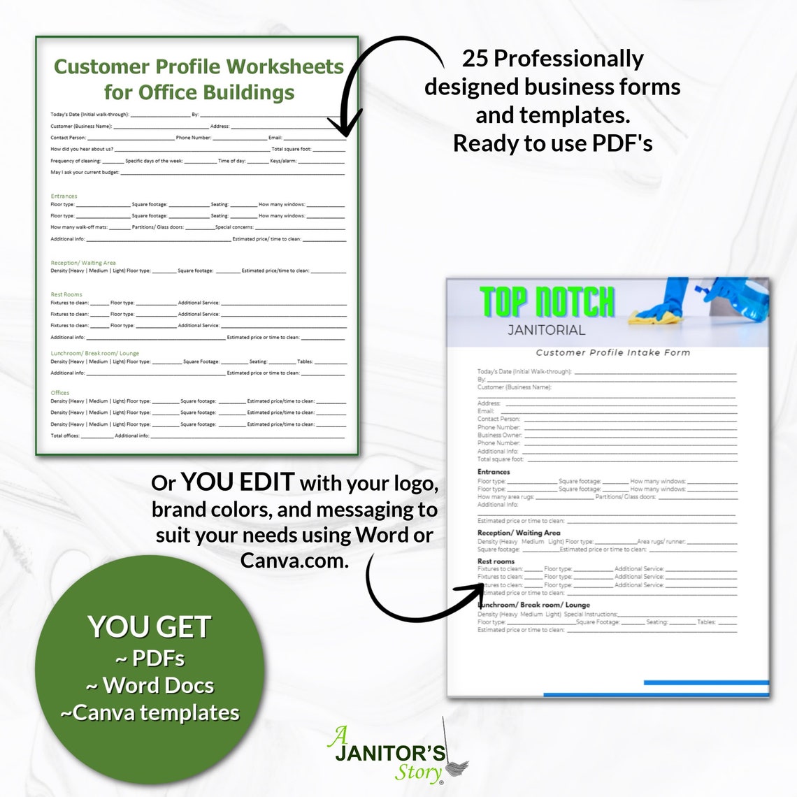 Commercial Cleaning Business Forms | Janitorial Office Building ...