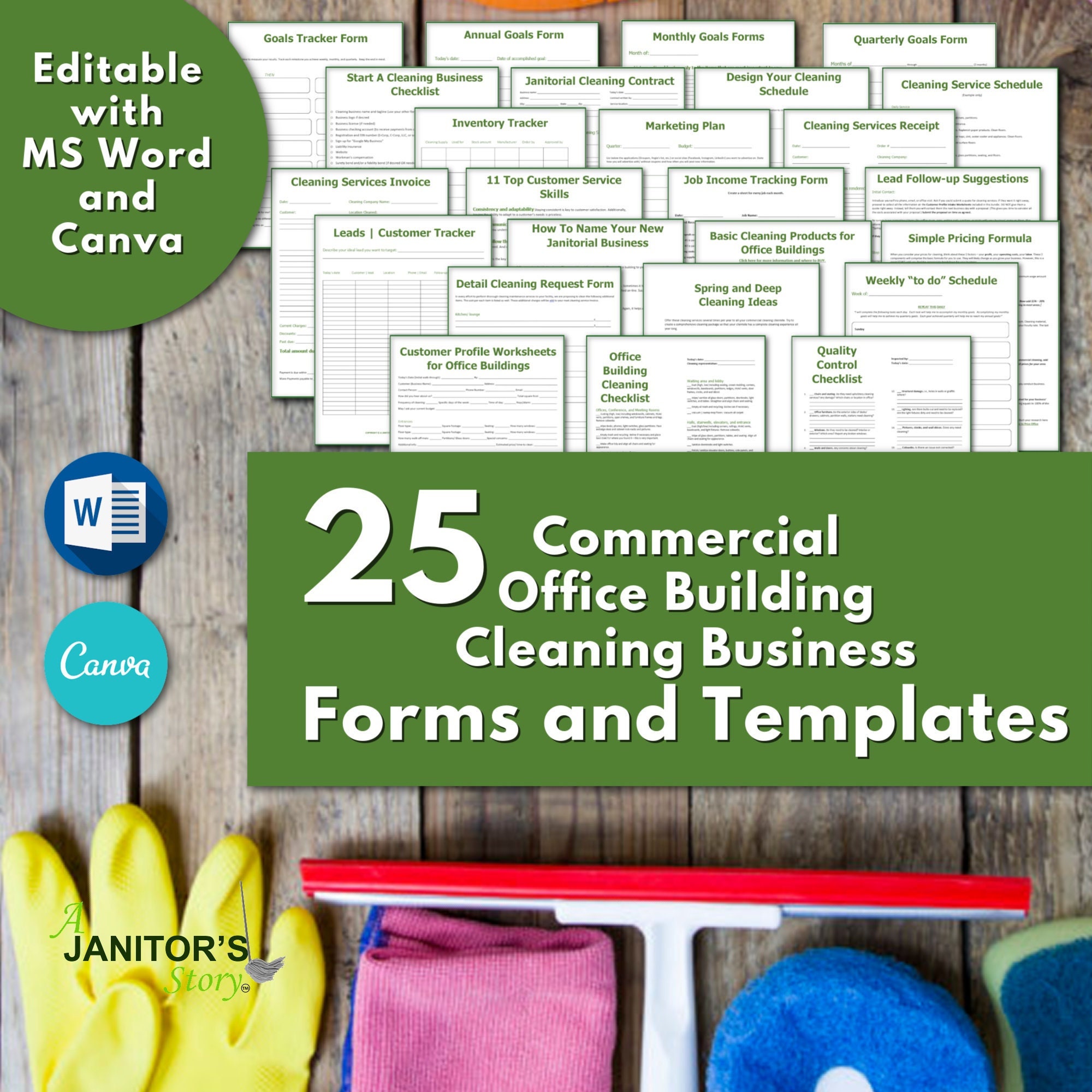 Commercial Cleaning Business Forms | Janitorial Office Building ...