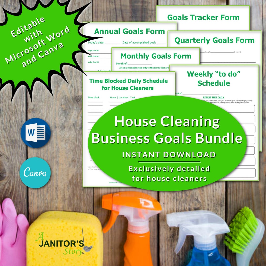 Goal Printable Planner Bundle Customizable Housecleaning - Etsy