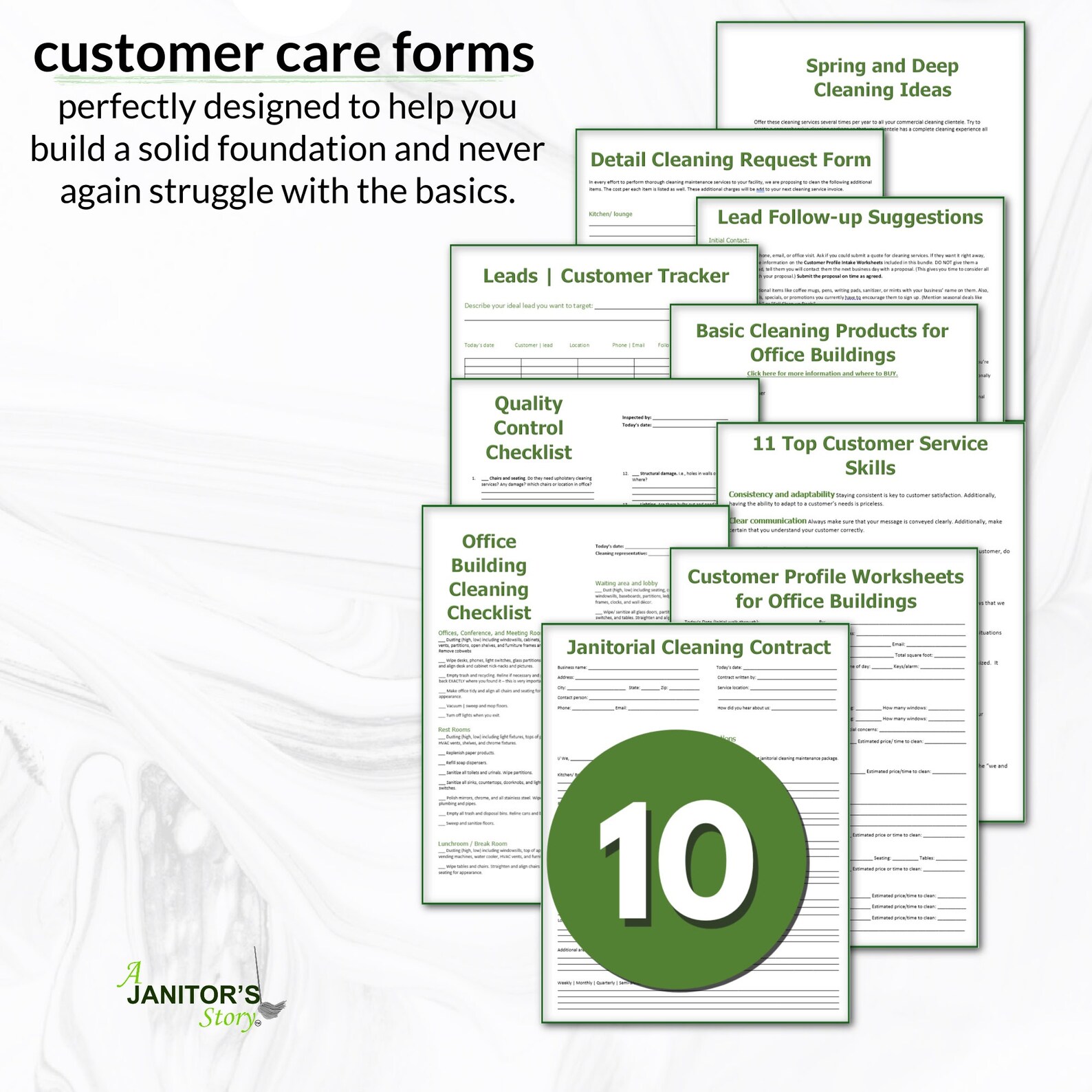 Commercial Cleaning Business Forms | Janitorial Office Building ...