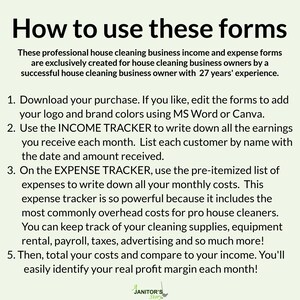 Expense Tracker - Income Template | House Cleaning Business Budget ...