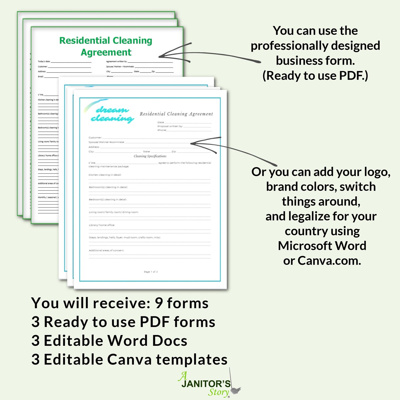 House Cleaning Contract | Fully Customizable Cleaning Business Forms ...