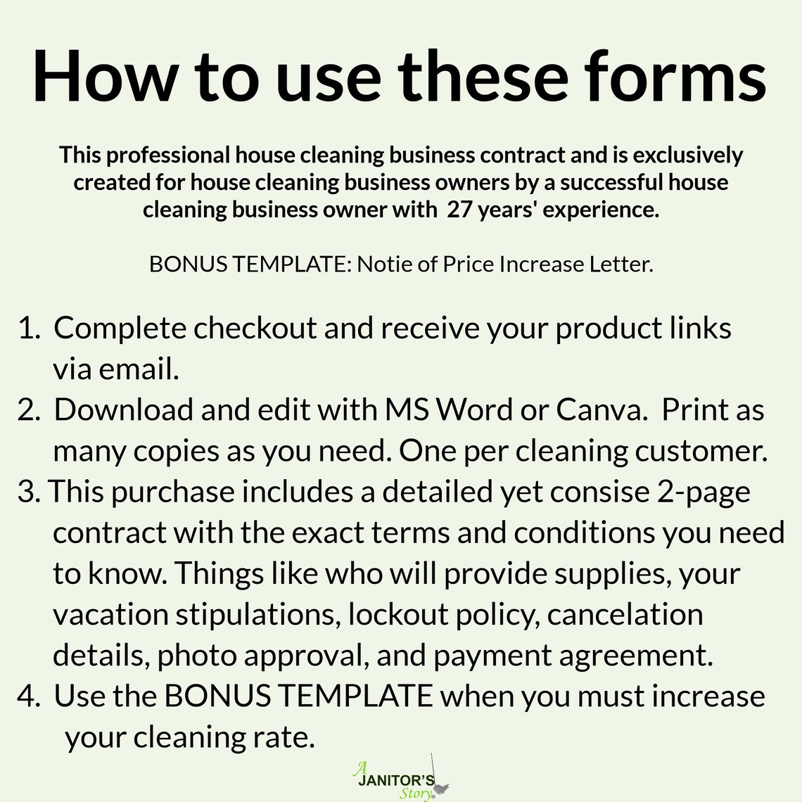 House Cleaning Contract | Fully Customizable Cleaning Business Forms ...