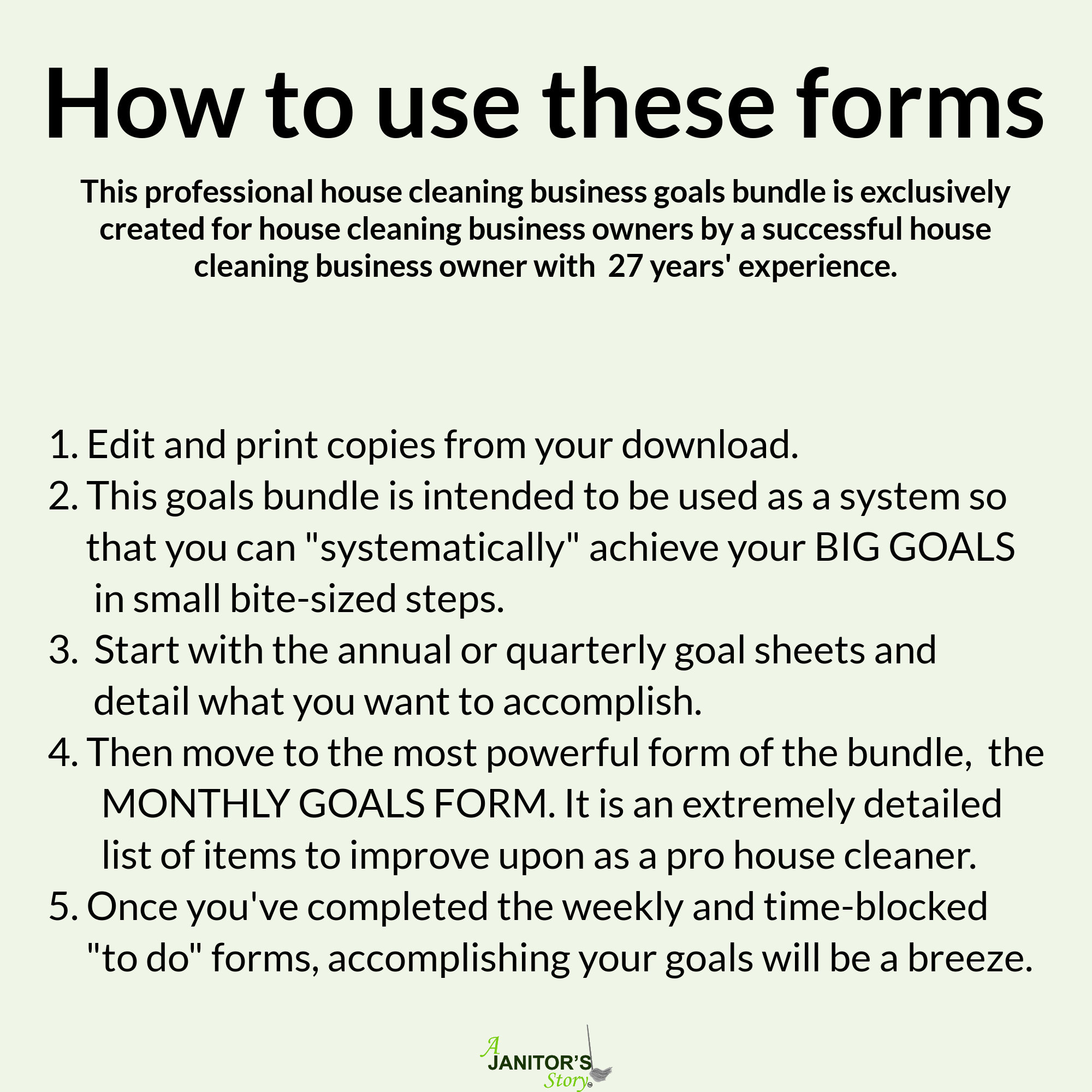 Goal Printable Planner Bundle | Customizable Housecleaning Goal ...