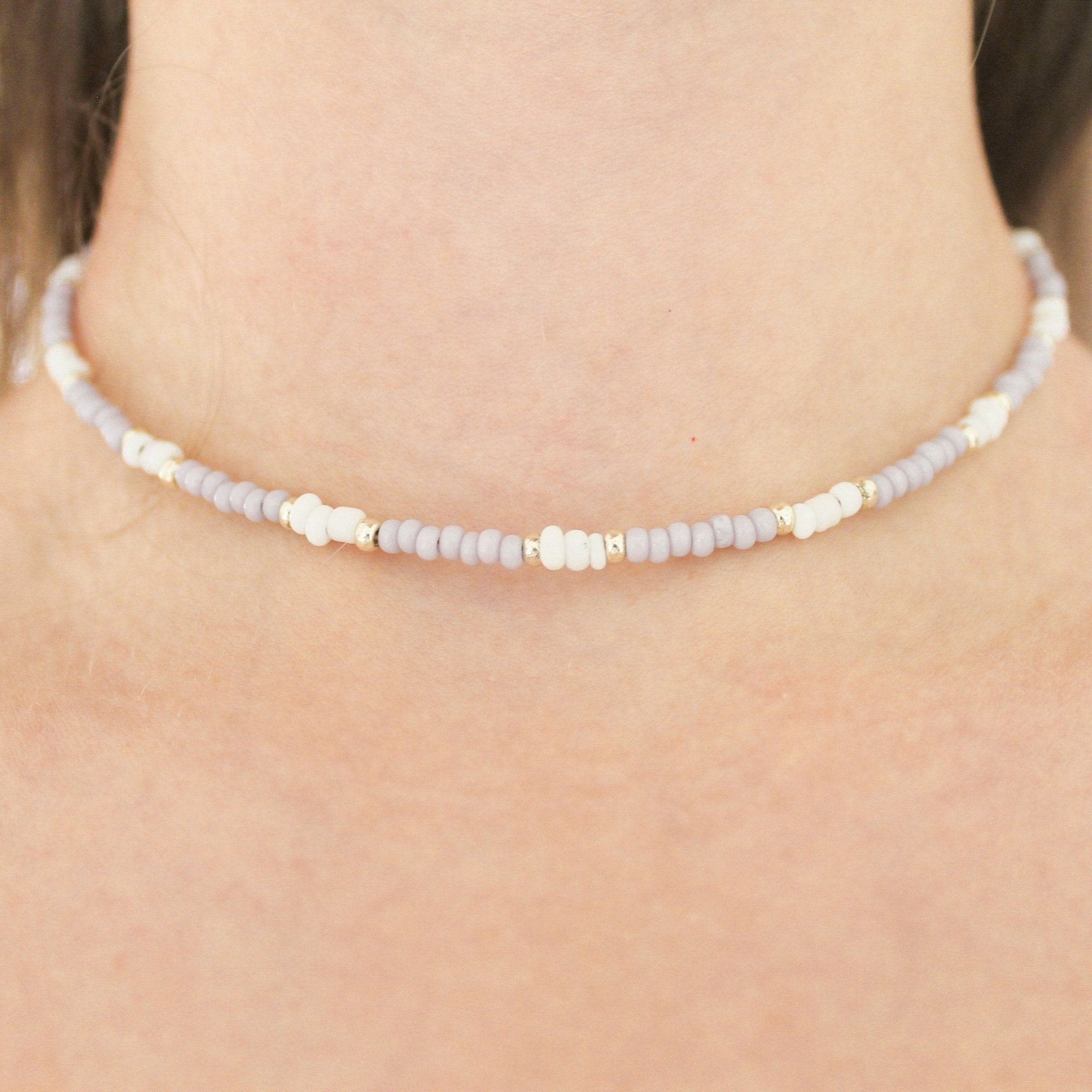 Zoe Pastel Necklace Beaded Beach Jewellery in 5 Different - Etsy