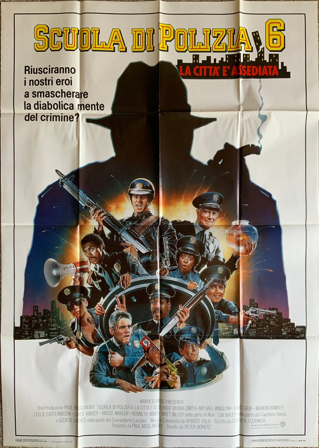 Police Academy 6 scuola Di Polizia 6 Original 1988 Italian Poster 55x39 ...
