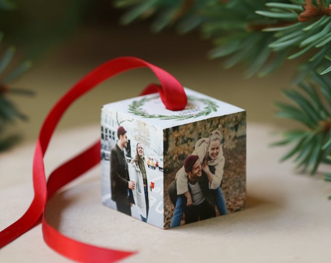 Personalized Cube Ornament Keepsake Gift Family, Friends, Coworkers ...