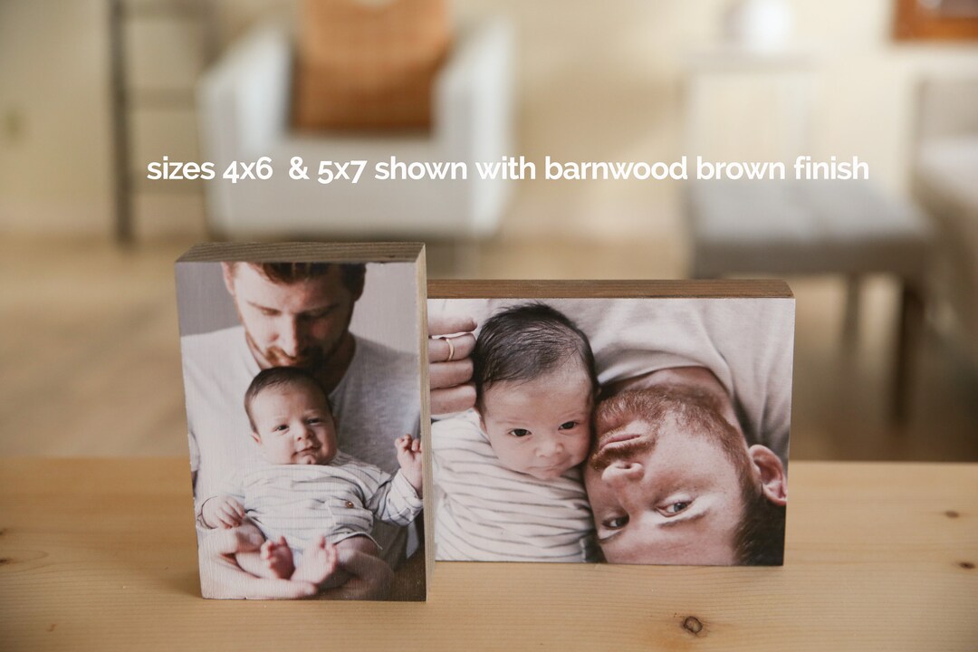Personalized Photo Blocks: Douglas Fir Wood, Custom Text - Etsy