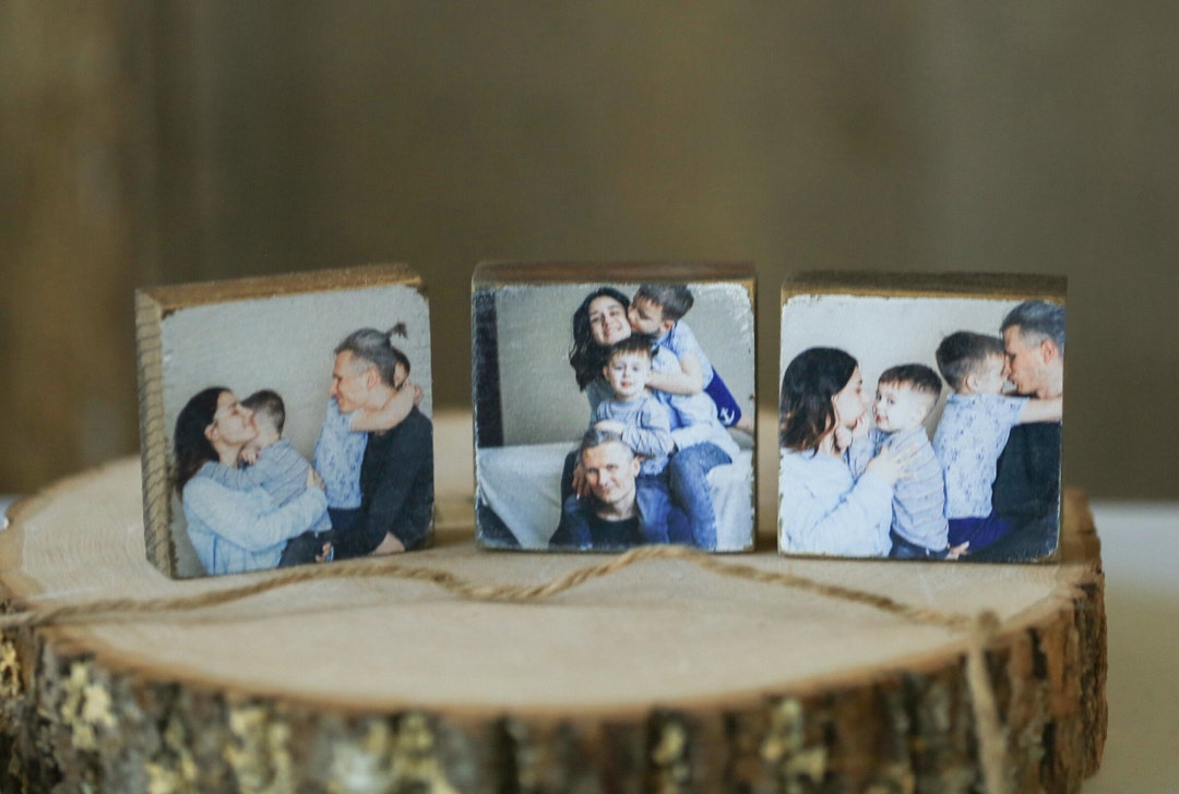 Personalized Barn Wood Photo Blocks: Rustic Portrait Frame - Etsy