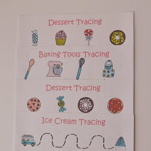 Sweet Treats Line Tracing Literacy Worksheets Preschool - Etsy