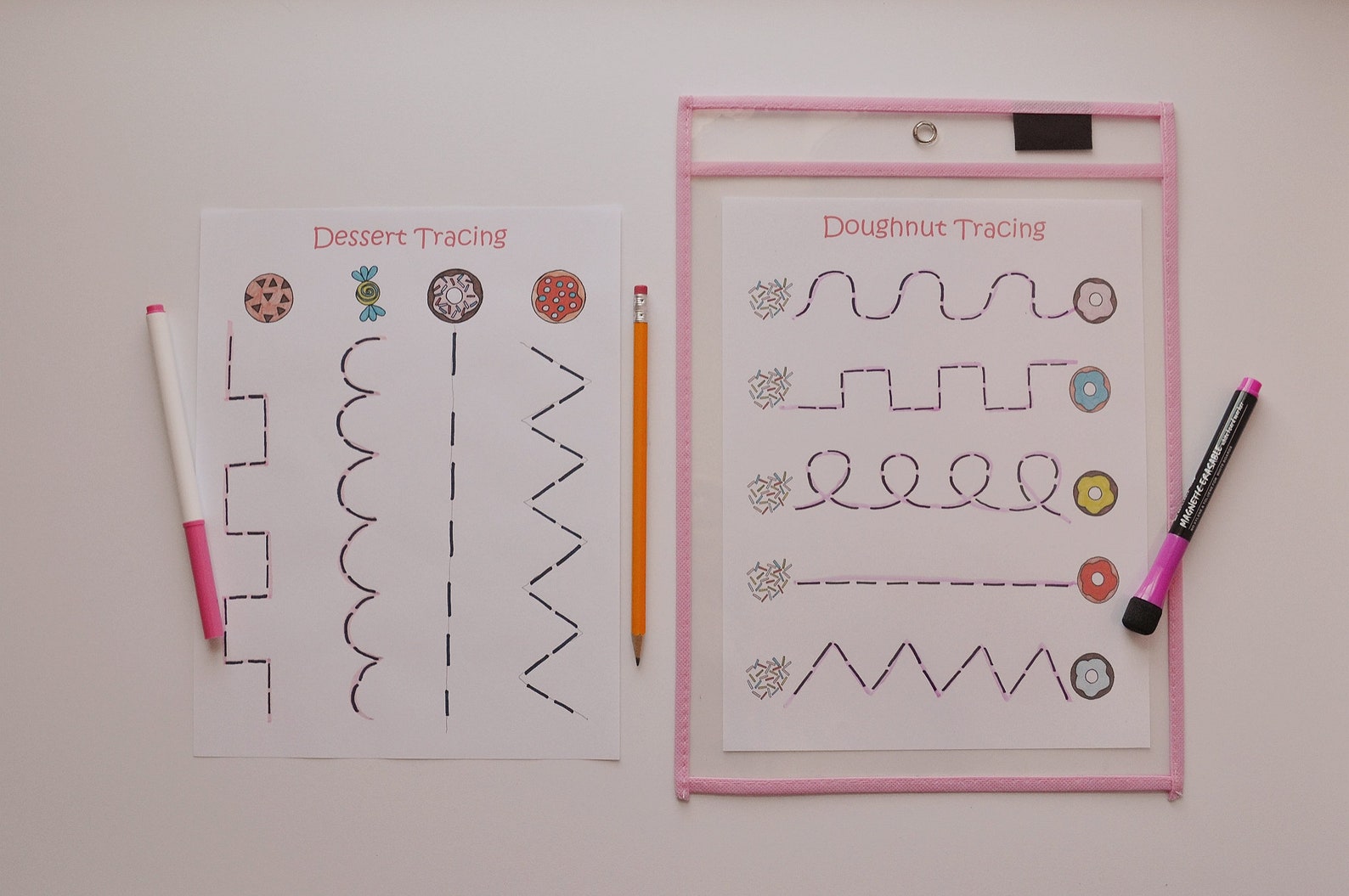 Sweet Treats Line Tracing Literacy Worksheets Preschool - Etsy