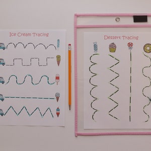 Sweet Treats Line Tracing Literacy Worksheets Preschool - Etsy