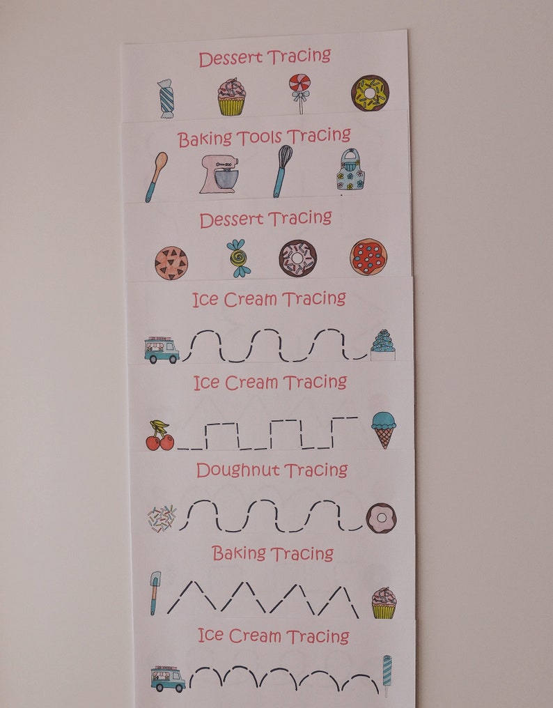 Sweet Treats Line Tracing Literacy Worksheets Preschool - Etsy