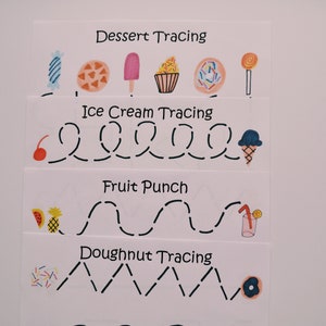 Sweet Treats Line Tracing Literacy Worksheets Preschool | Etsy