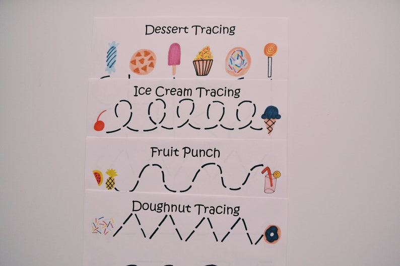 Sweet Treats Line Tracing Literacy Worksheets Preschool | Etsy
