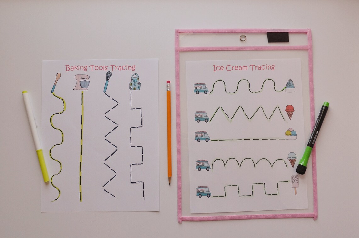 Sweet Treats Line Tracing Literacy Worksheets Preschool - Etsy