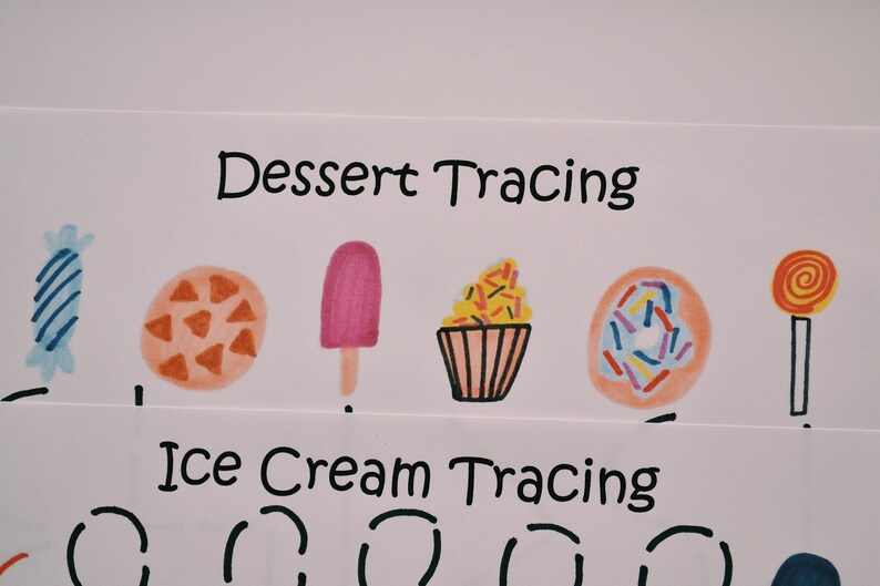 Sweet Treats Line Tracing Literacy Worksheets Preschool | Etsy