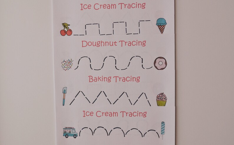 Sweet Treats Line Tracing Literacy Worksheets Preschool - Etsy