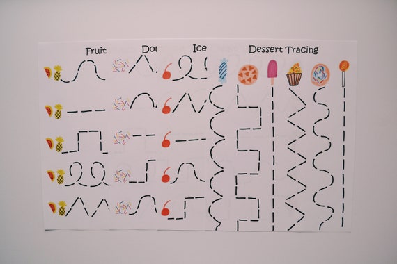 Sweet Treats Line Tracing Literacy Worksheets Preschool | Etsy