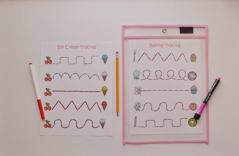Sweet Treats Line Tracing Literacy Worksheets Preschool - Etsy