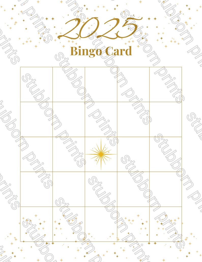 2025 New Year's Bingo Card: Vision Board Template (printable ...