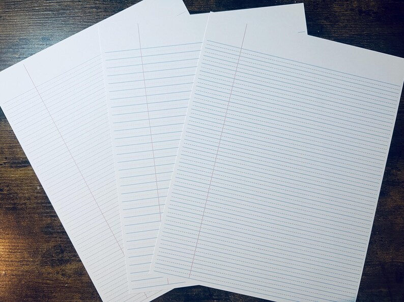 Customized Wide Ruled Dotted Paper for Kids – Digital Download ...