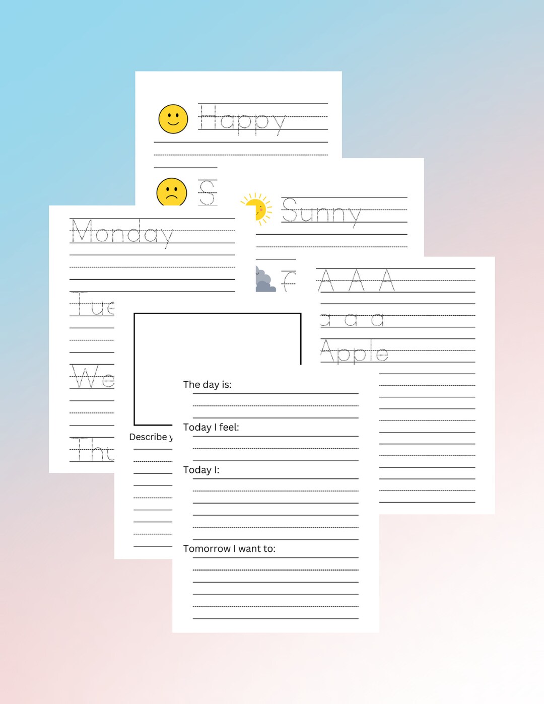 My First Writing Journal: Printable Fun Practice for Preschool ...