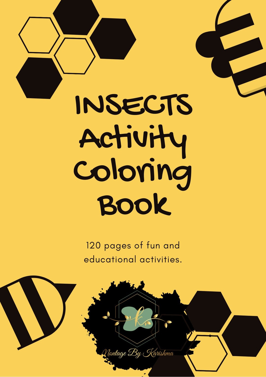 Insects Activity Coloring Book - ABC - Numbers - Printable 120 Pages - Etsy