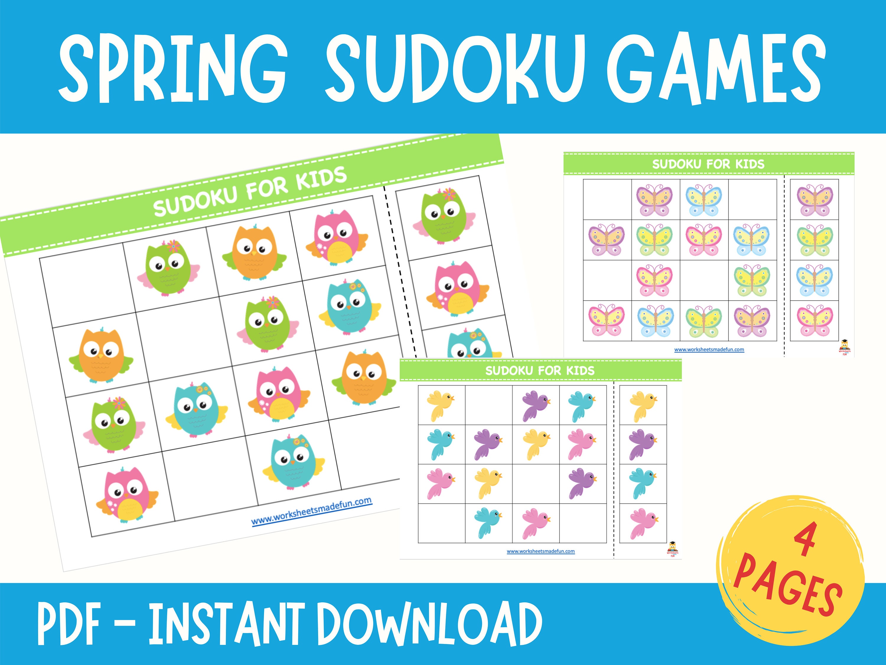 Spring Sudoku Games Spring Matching Games Learning - Etsy