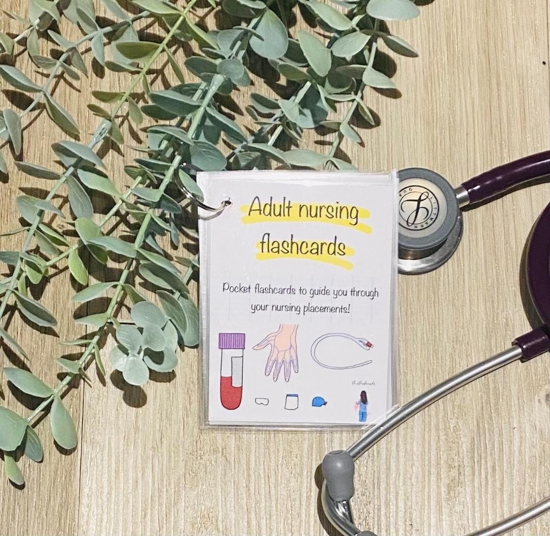 Adult Nursing Flashcards DIGITAL DOWNLOAD - Etsy