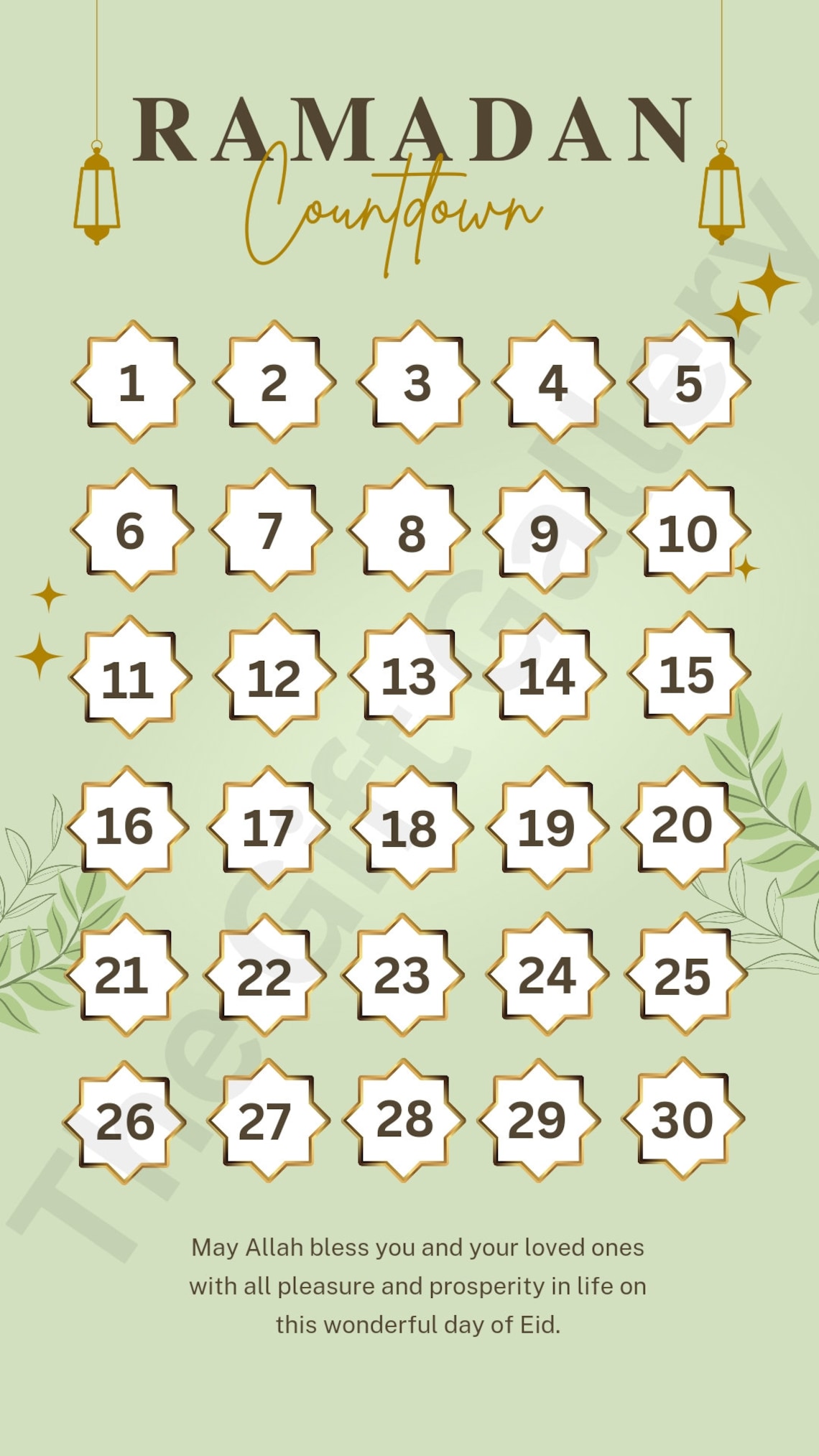 Ramadan Printable Countdown - Digital File - Etsy