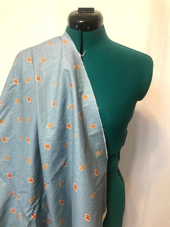 Vintage 1981 Blue Border Print Cotton Fabric by the Yard - Etsy